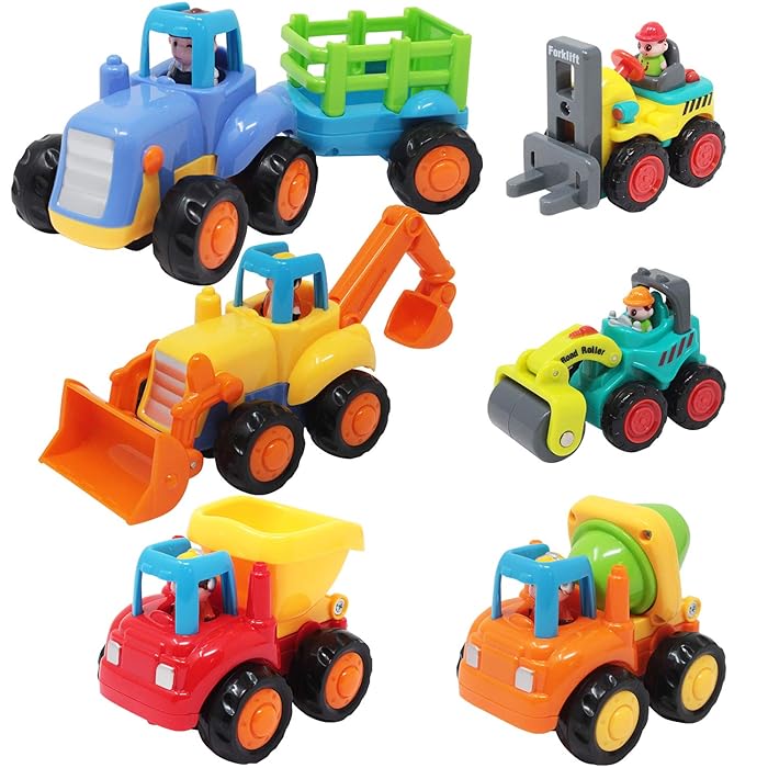 Buy JOYIN 6 Cartoon Construction Vehicles Includes 4 Push Go buy-joyin-6-cartoon-construction-vehicles-includes-4-push-go