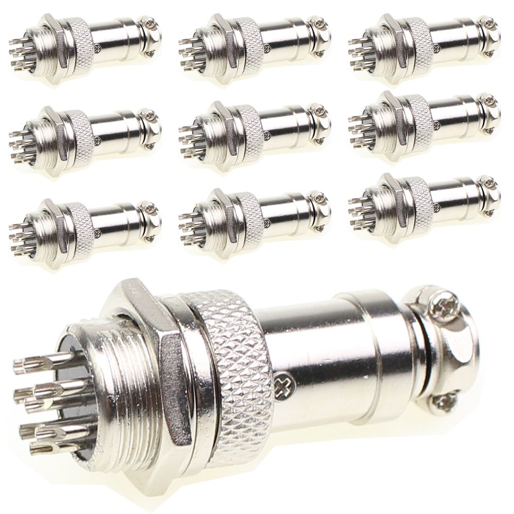 Snapklik.com : Aviation Plug Connector 10 Pairs Male Female Panel Metal ...