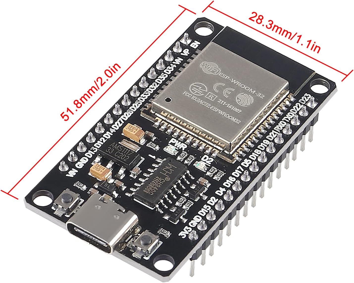 AITRIP 3 unids Tipo-C USB ESP32 CH340C Placa de Desarrollo 2.4GHz WiFi Dual Cores ...