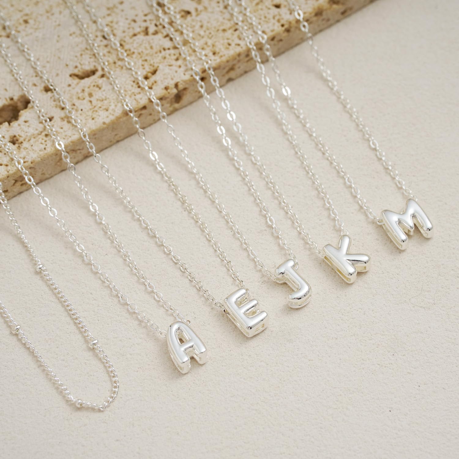Snapklik Bubble Letter Necklace Layered Initial Necklaces For