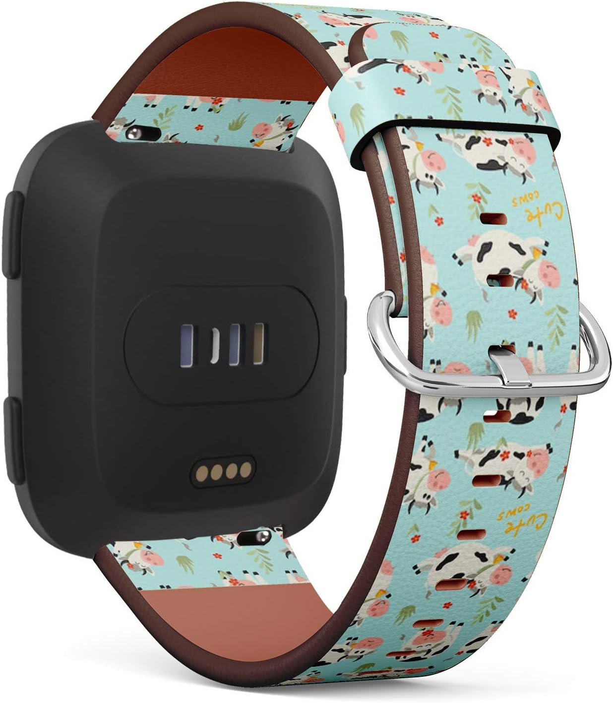 Amazon.com: Compatible with Fitbit Versa - Quick-Release Leather Band ...