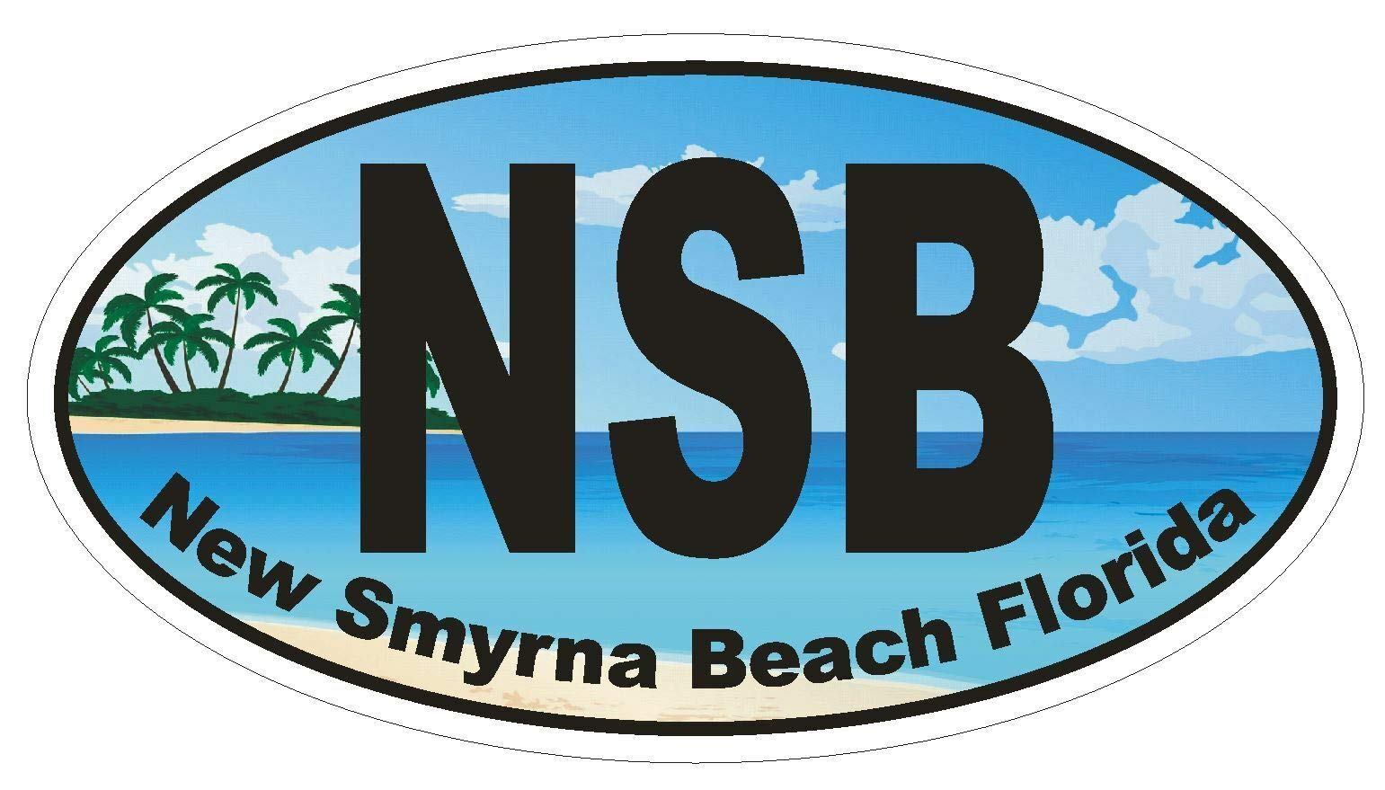 Amazon.com: Magnet NSB New Smyrna Beach Florida Oval Vinyl Magnetic ...