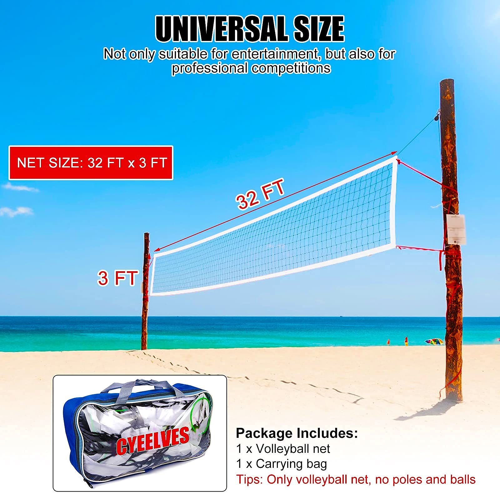 Snapklik.com : Professional Volleyball Net Outdoor Sand, Grass ...