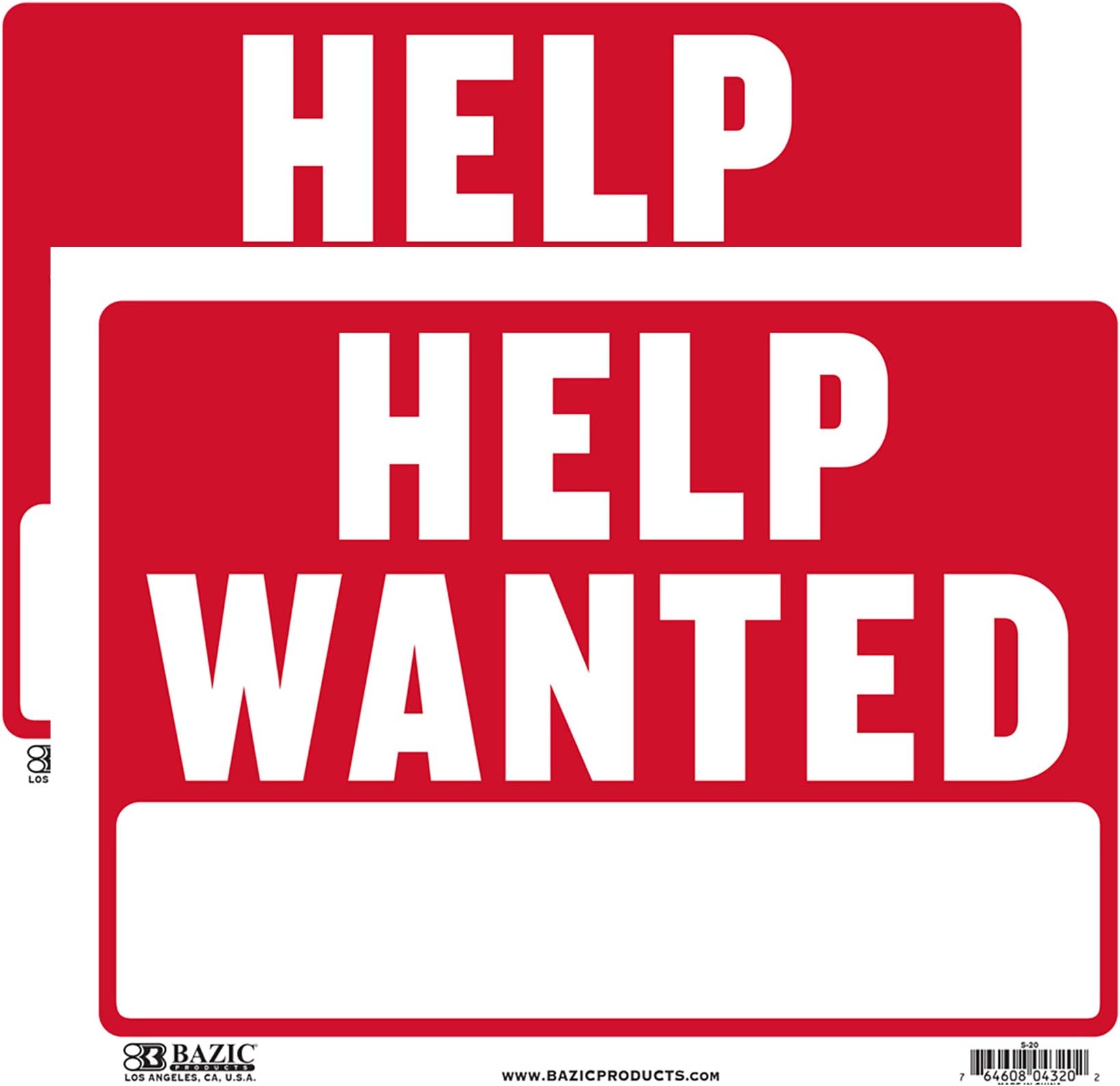 1PC Help Wanted Sign, 12 x 8 Inches - Aluminum: Amazon.com: Industrial ...