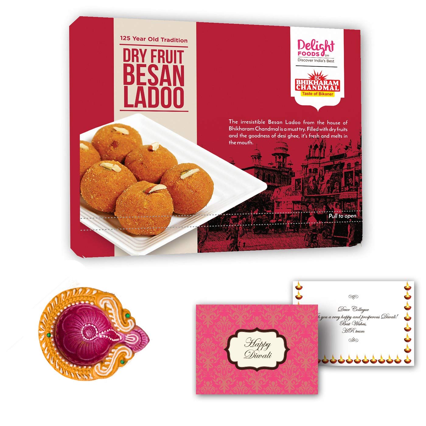 Buy Delight Foods Dry Fruit Besan Ladoo (Laddu) 200g | Diwali Greeting ...