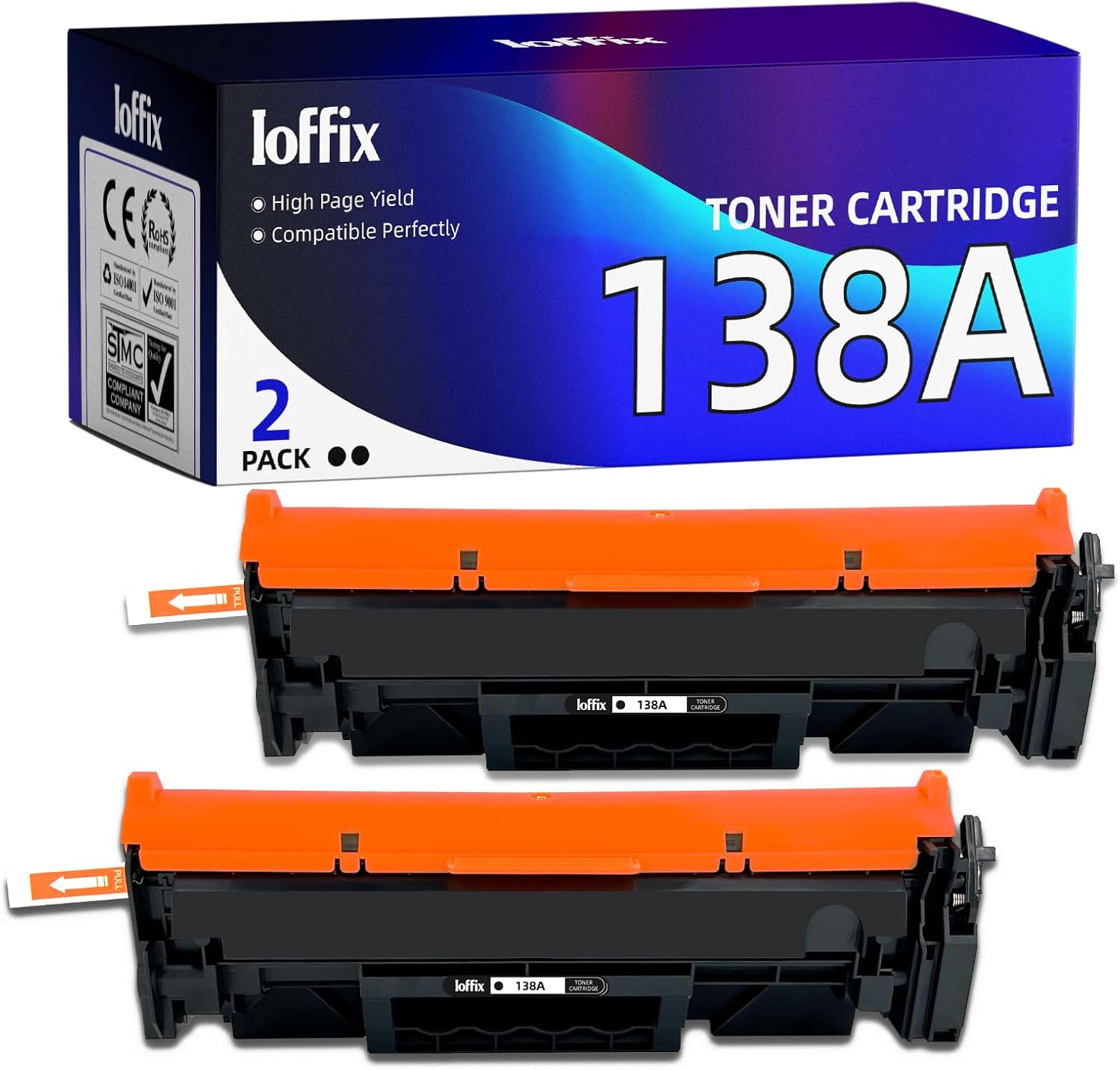 Amazon.com: Ioffix 138A W1380A Toner Cartridges Black Compatible with ...