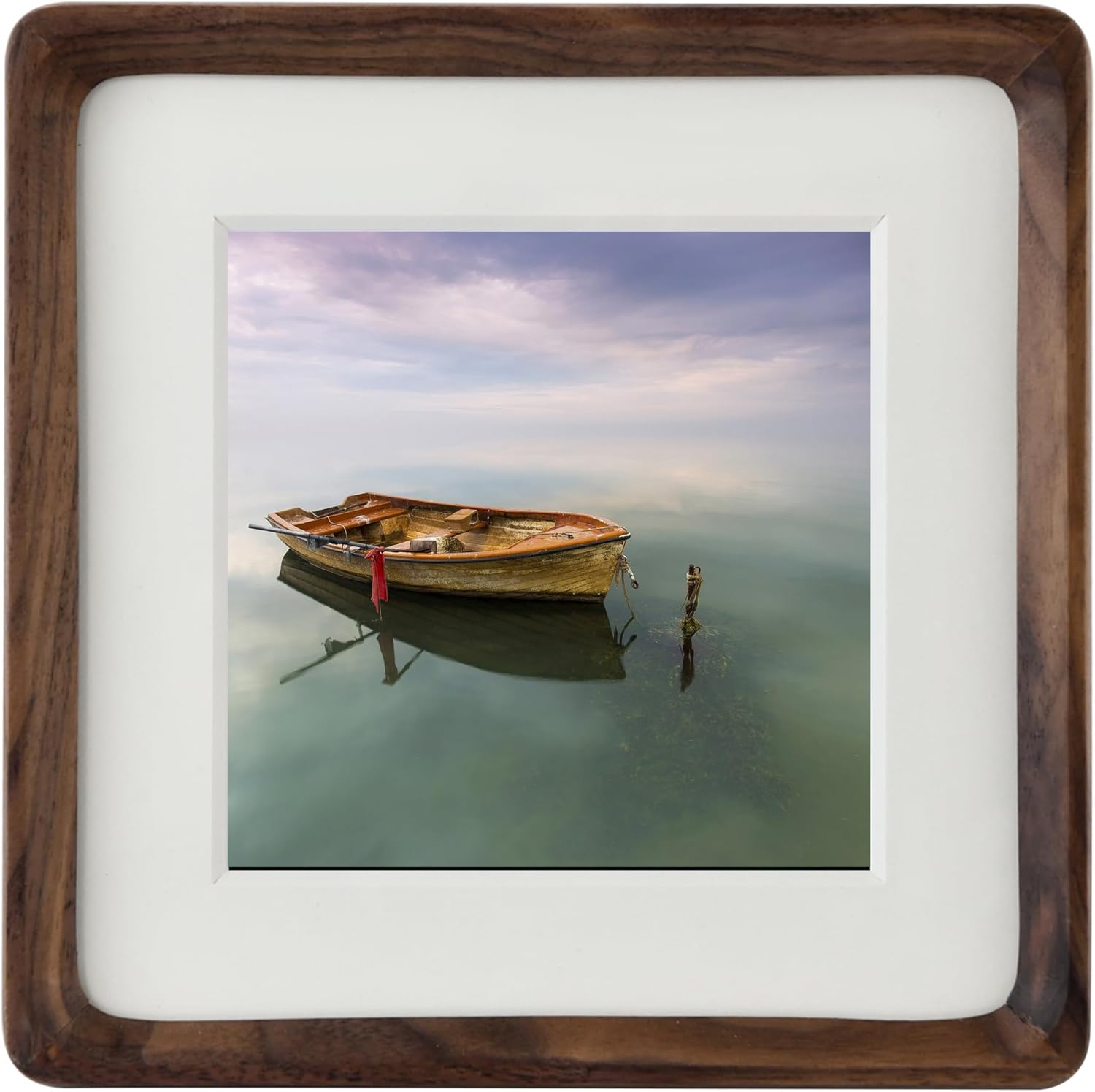 Amazon.com - Husteria 8x8 Square Picture Frame in Natural Walnut Wood ...