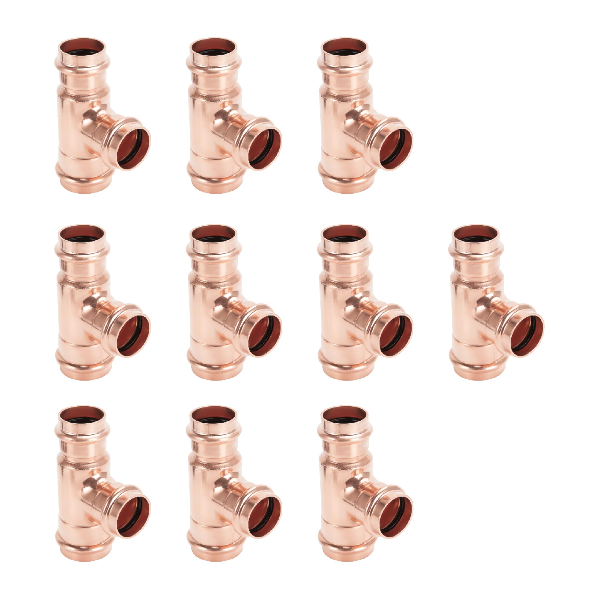 Amazon.com: Cherbo Copper Press Fittings 3/4 inch Tee Copper Coupling ...