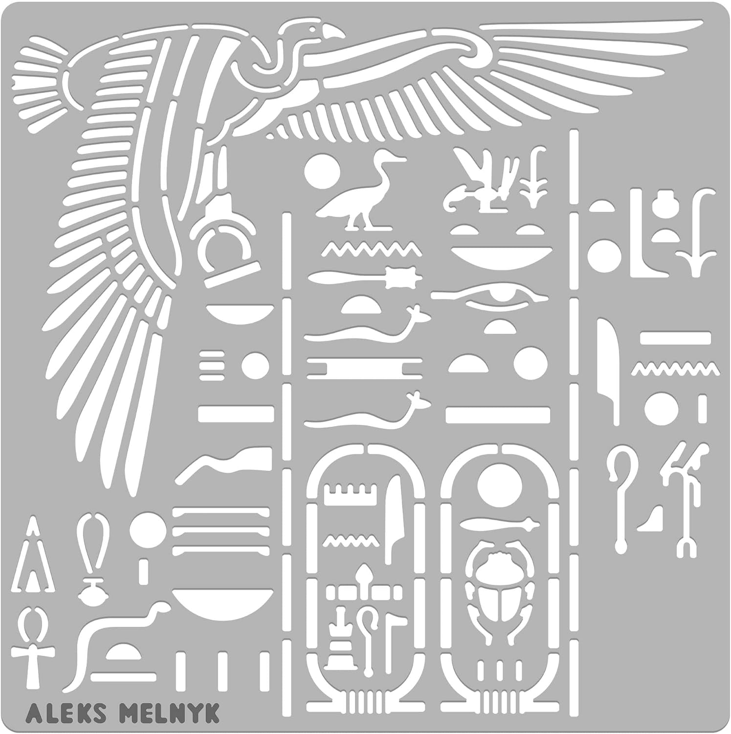 Aleks Melnyk No.449 Metal Stencil, Egyptian Hieroglyphics and God ...
