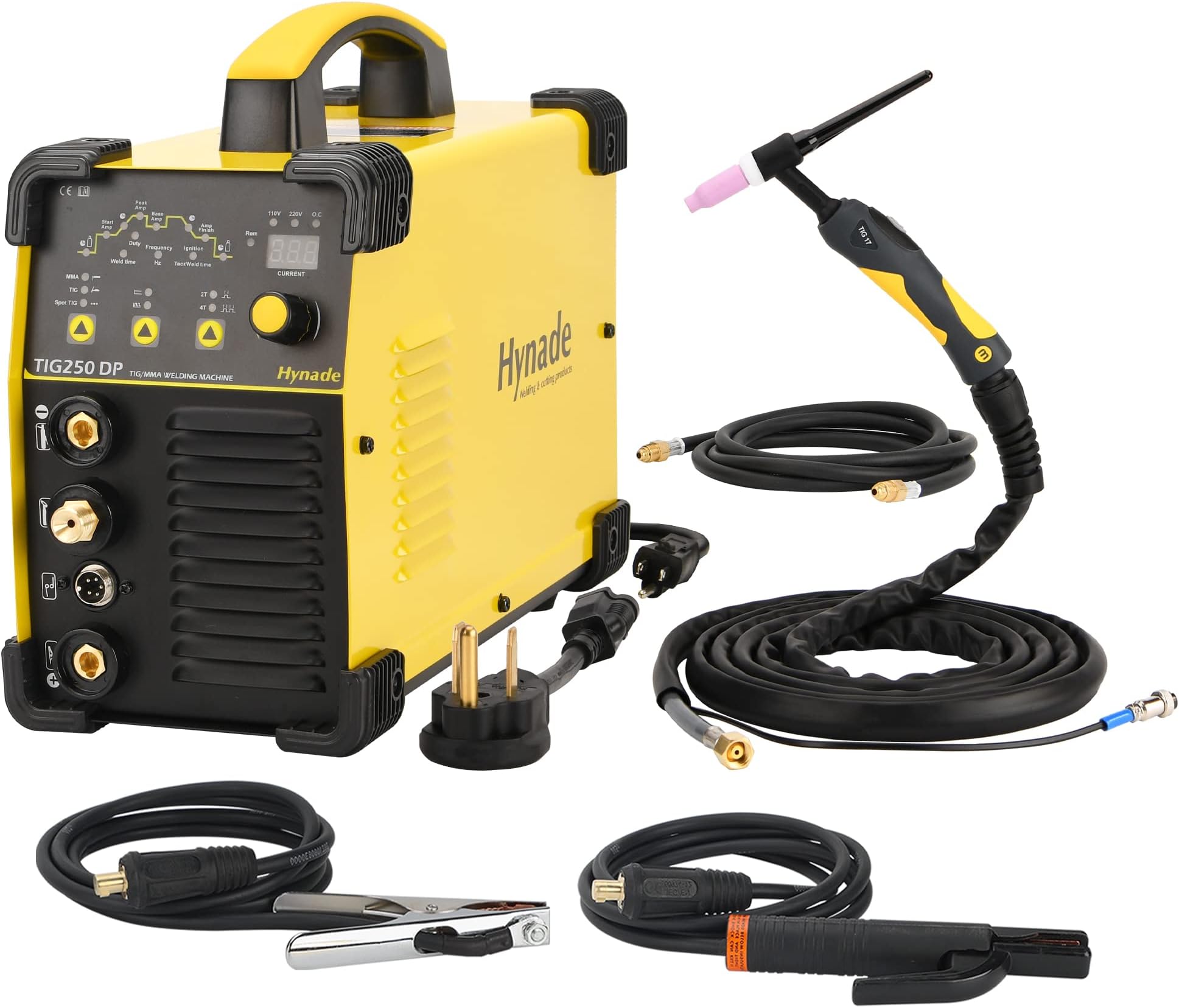 HZXVOGEN Soldador TIG de 200 amperios con pulsos 4 en 1 máquina de soldadura multiproceso de 110 ...