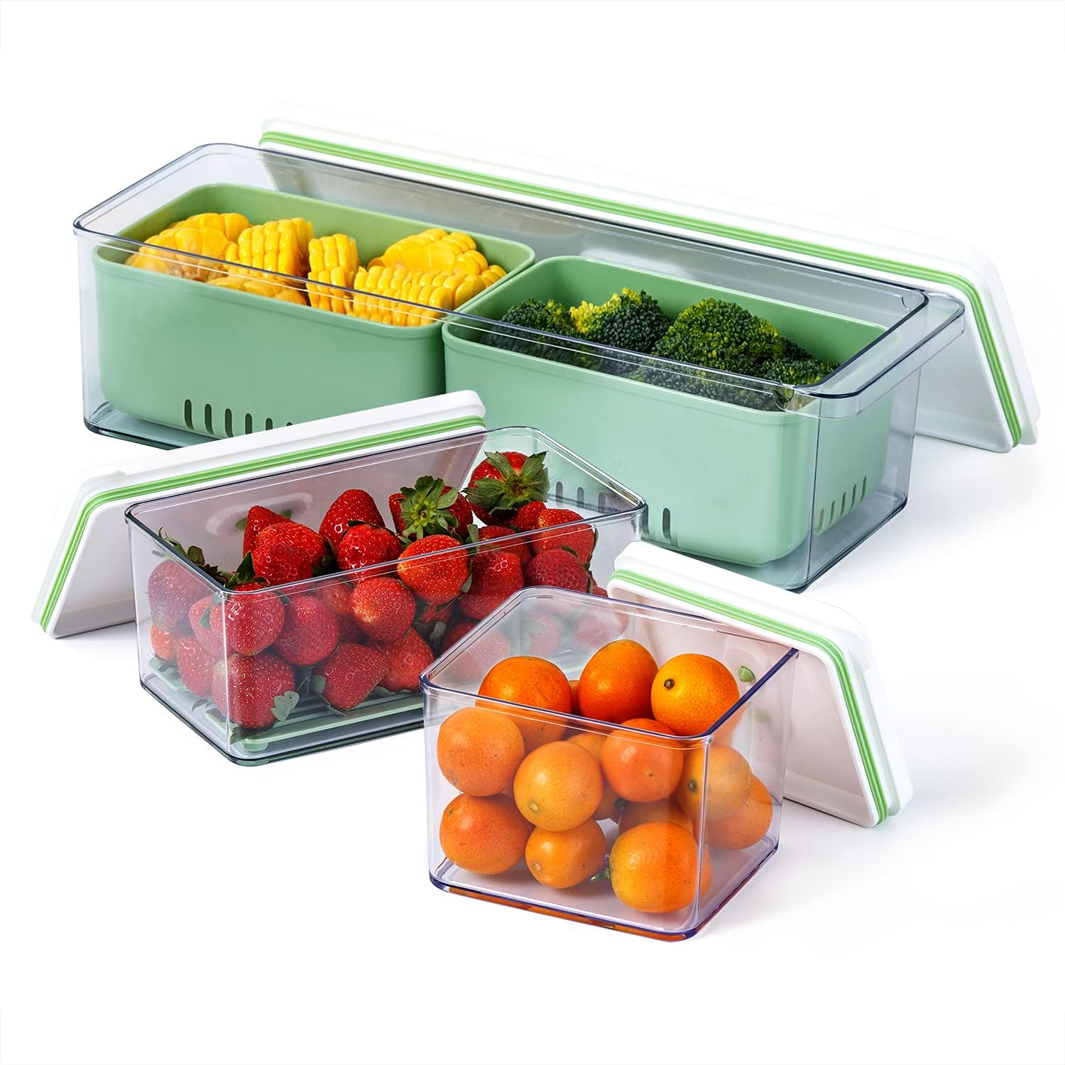 Amazon.com: mDesign Plastic Kitchen Refrigerator Produce Storage ...