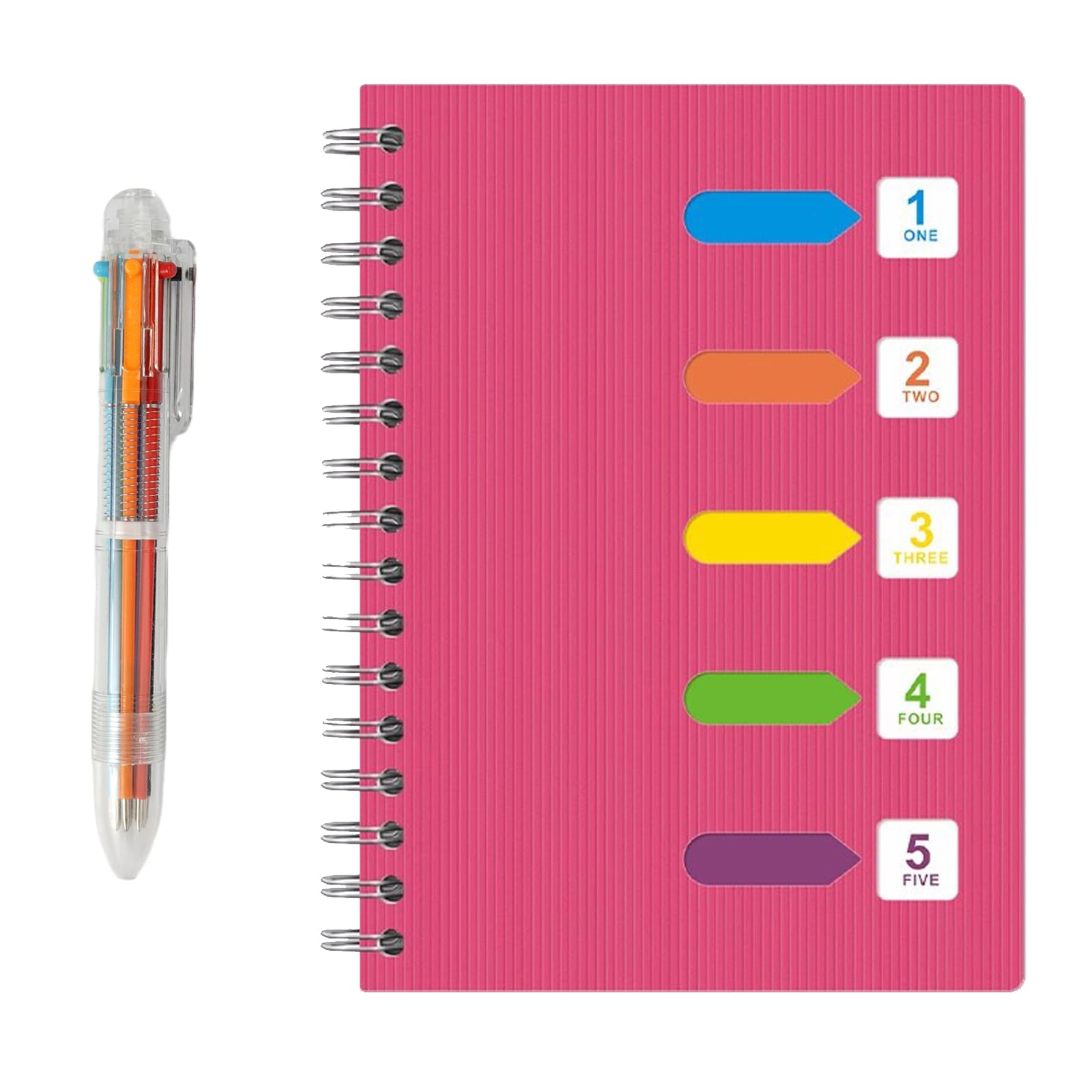 Carnet Spirale A5,Cahier avec Intercalaire de Séparateur,Cahier ...