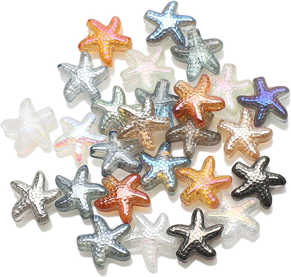 Amazon.com: Decoendiy 120Pcs Glass Starfish Beads,Ocean Sea Themed ...