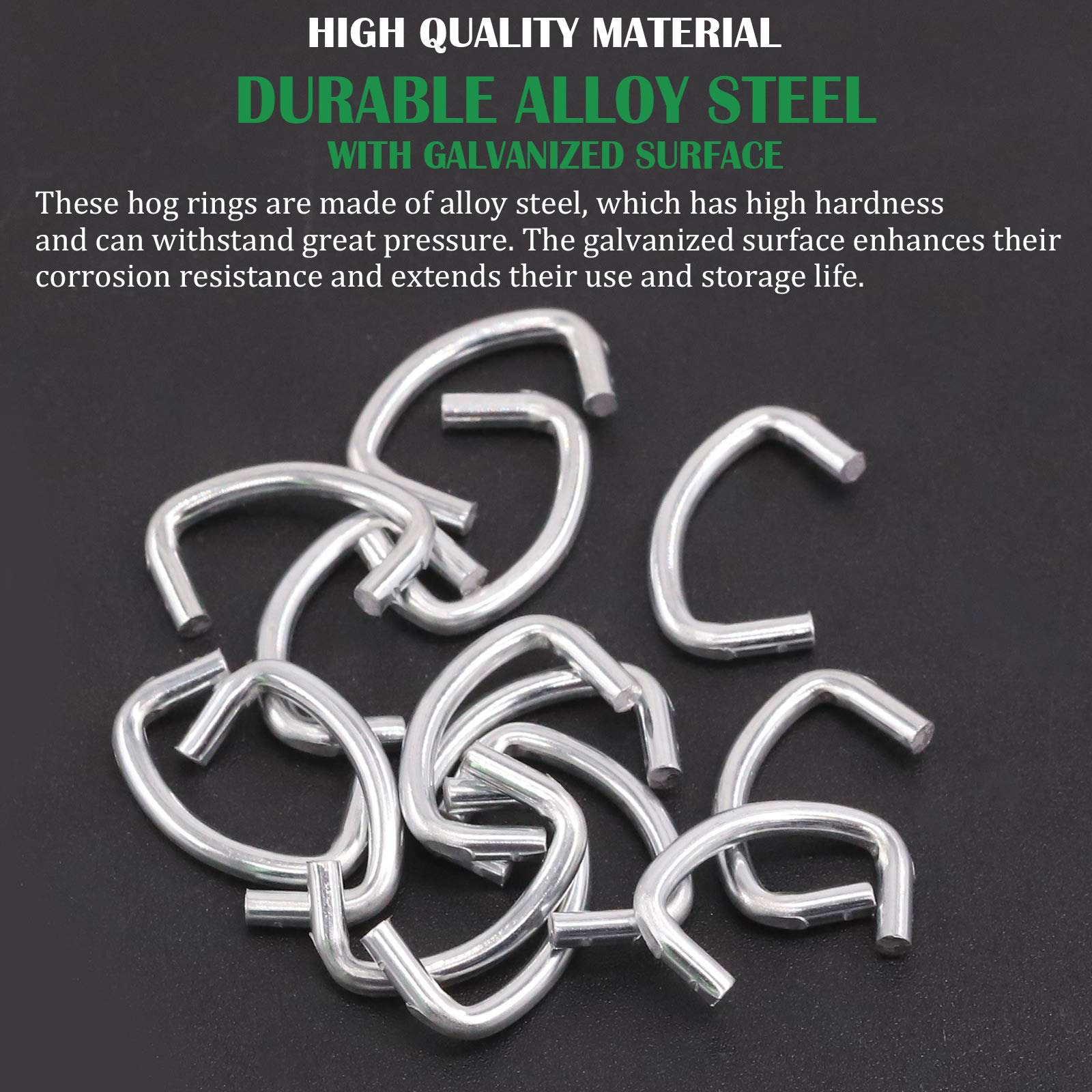 Snapklik.com : 1000Pcs 1/2 Galvanized Hog Rings Assortment Kit ...