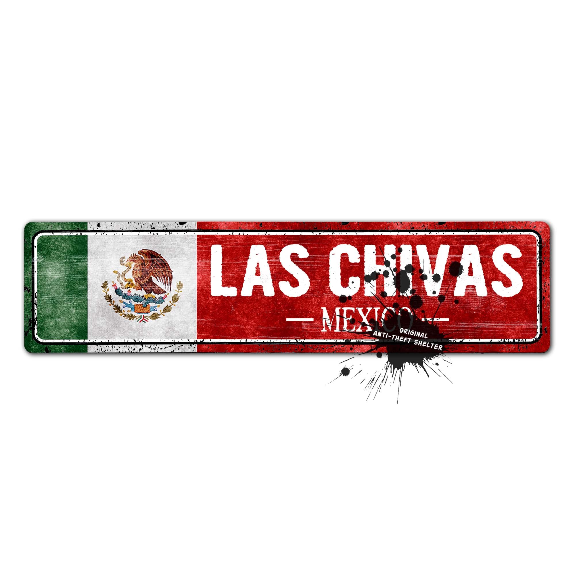 Amazon.com: Vintage Mexico Flag Sign, Las Chivas - Mexico - Mexican ...