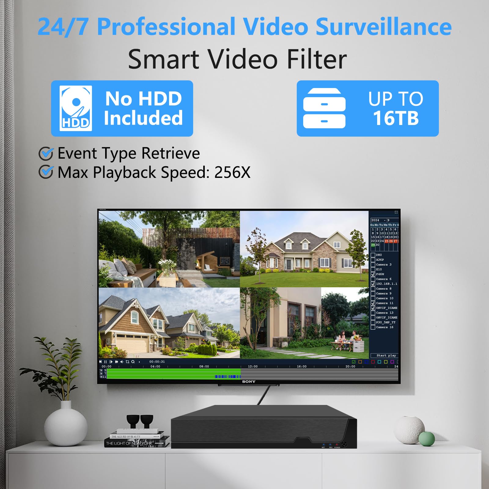 8 Channel PoE NVR INNOSECU 8 Channel AI 4K PoE NVR System - 8-Port ...