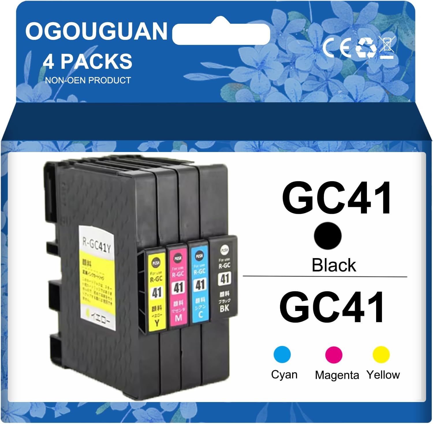 Amazon.co.jp: OGOUGUAN GC-41 GC41 GC41K GC41C GC41M GC41Y 互換インクカートリッジ リコー用 増量タイプ 対応機種：IPSiO SG ...