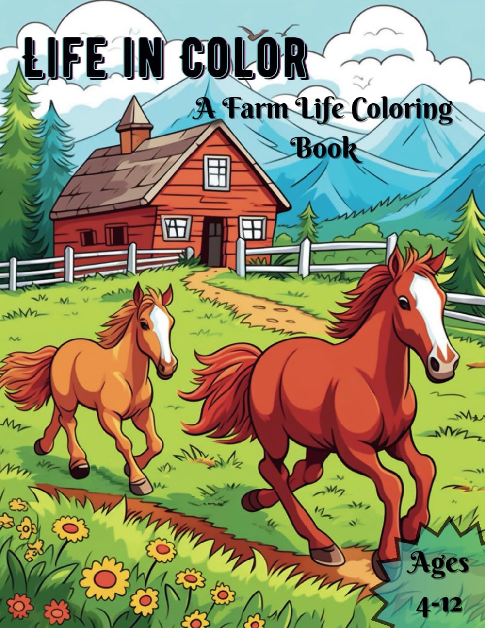 Amazon.com: Life in Color - A Farm Life Coloring Book: Simple Coloring ...