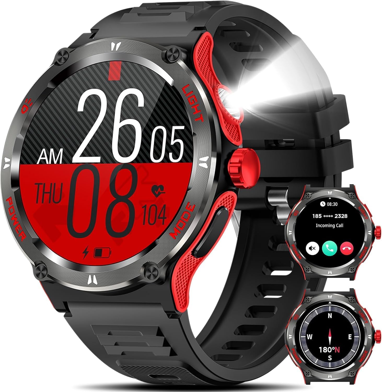 Amazon.com: Military Smart Watches for Men, 1.53" Rugged Tactical ...