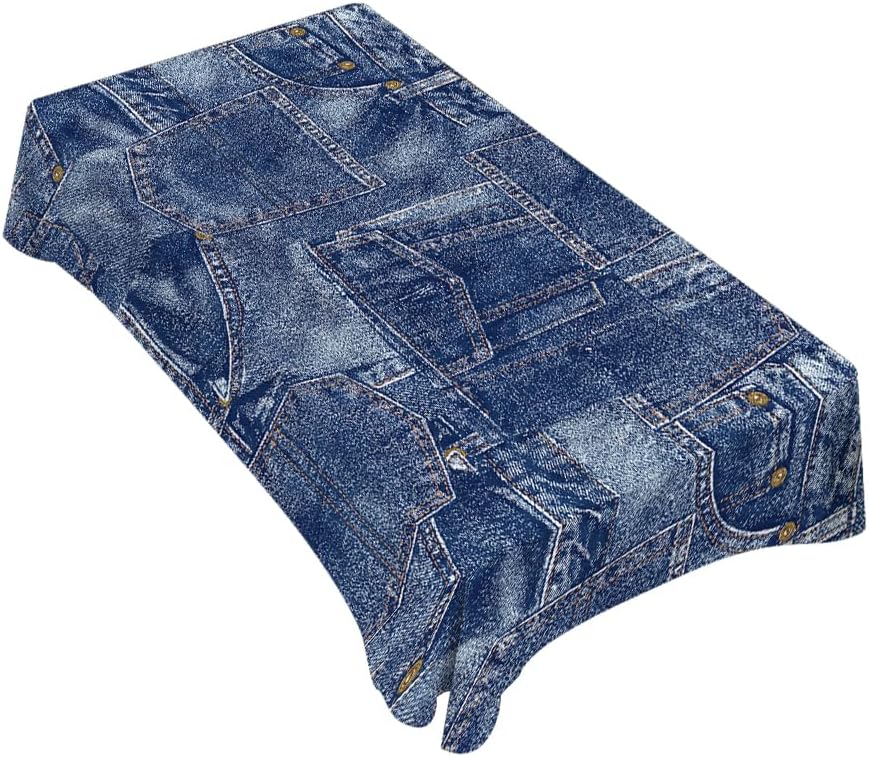 Amazon.com: Denim Style Decorative Rectangle Tablecloth Romance Indigo ...