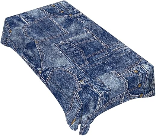 Amazon.com: Denim Style Decorative Rectangle Tablecloth Romance Indigo ...