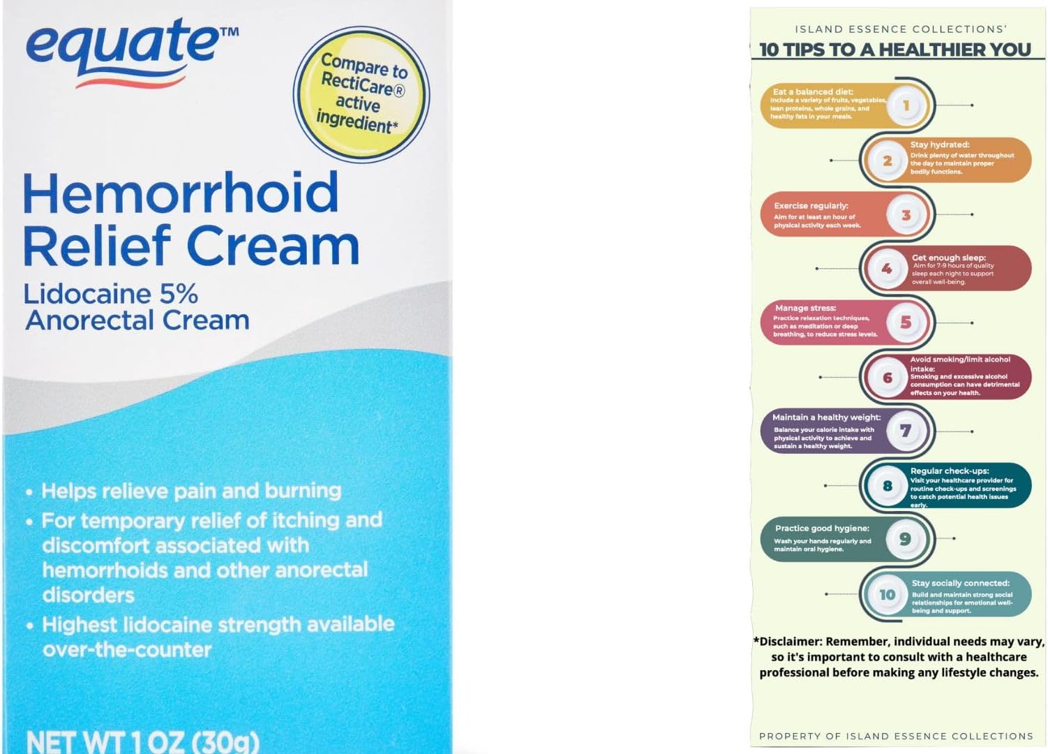 Amazon.com: Equate Hemorrhoid Relief Cream with 5% highest strength ...