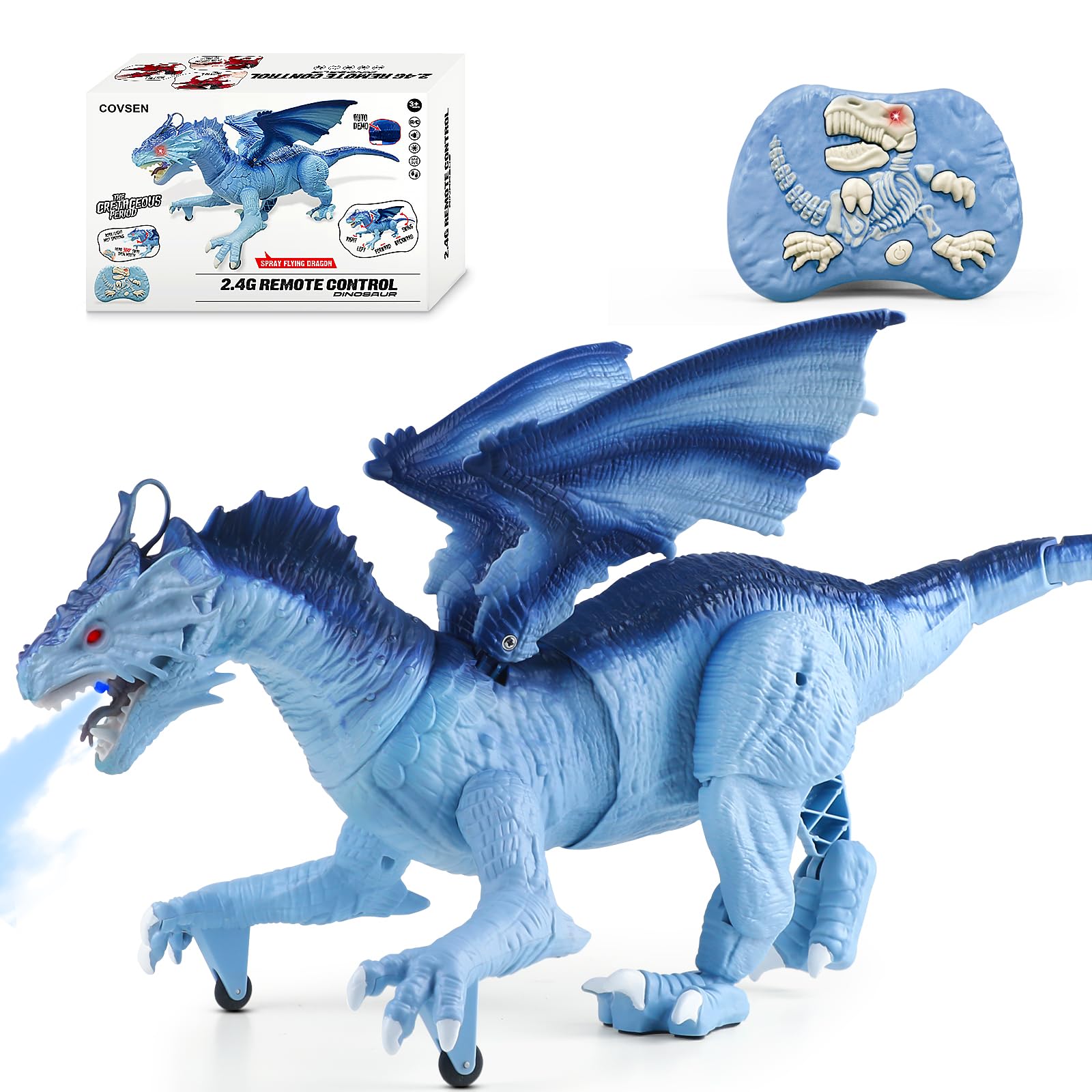 Amazon.com: Remote Control Dragon Toy for Kids – RC Large Dragon Figure ...