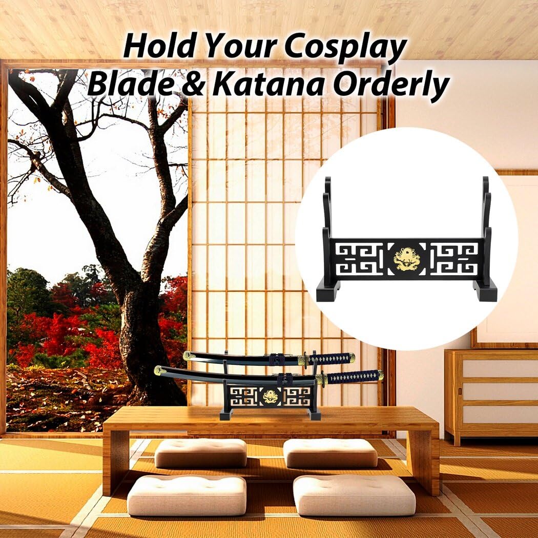 Snapklik.com : Sword Blade Stand, 2-Tier Katana Holder, Samurai Cosplay ...