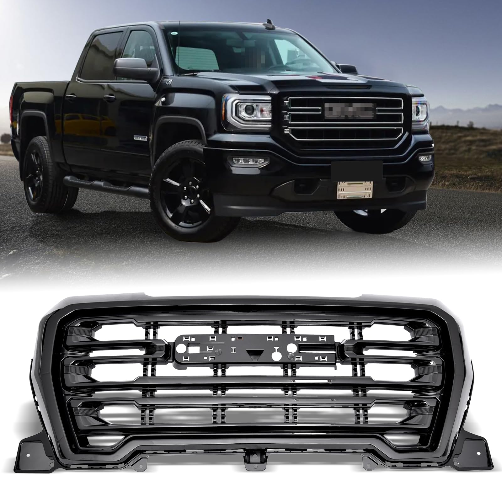 Front Bumper Upper Grille Assembly Black Center Grille Compatible With ...