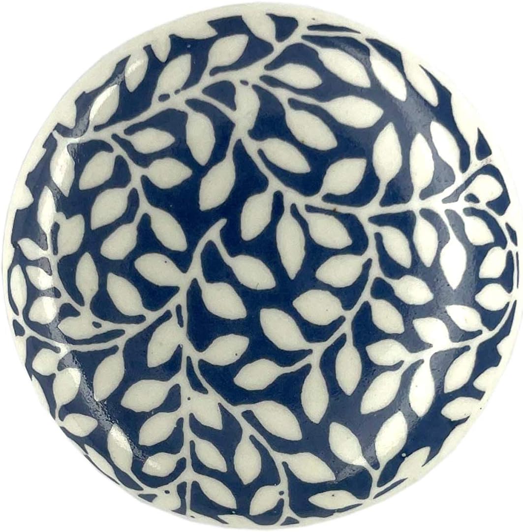 THE HIMALAYA CRAFT Drawer Knobs and Pulls - Vintage Assorted Blue Pottery Ceramic Drawer Handle ...