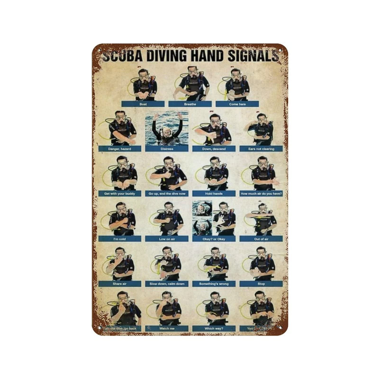 Amazon.com : Scuba Diving Knowledge Metal Tin Signs Vintage Scuba ...