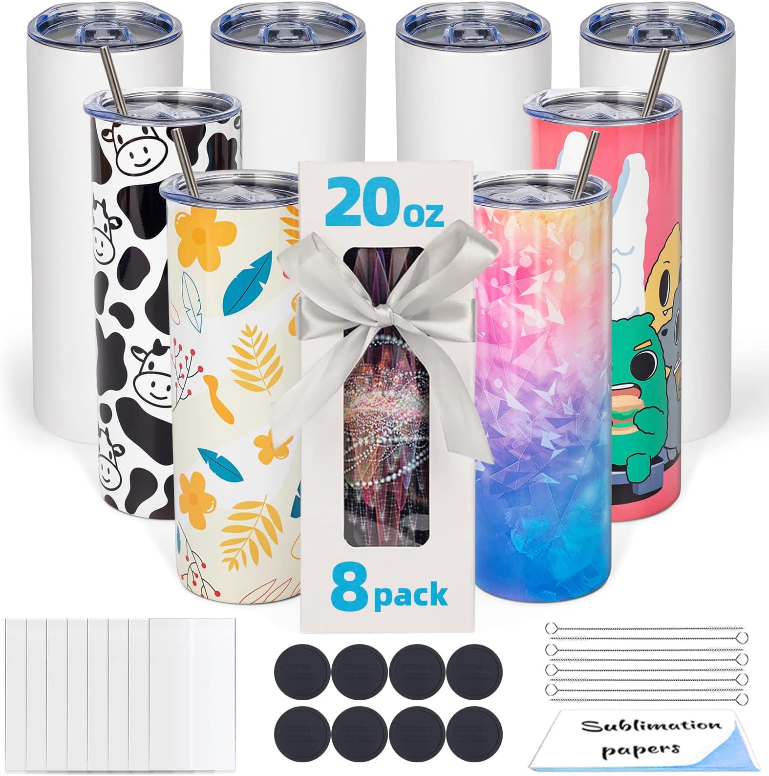 Amazon.com: JYLJINGYULI 6 Pack 12 oz Sublimation Tumblers Blanks, 12oz ...