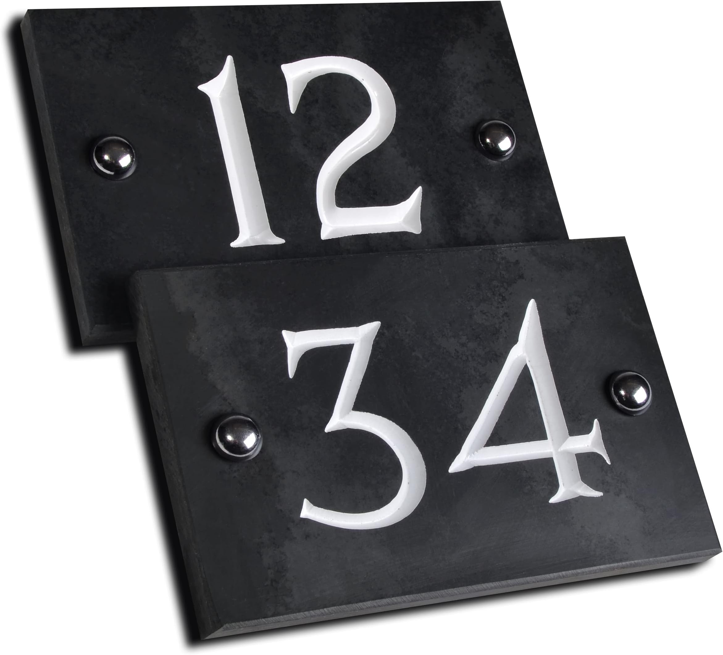 Large Engraved Black Slate house number sign - 1 to 99 available ...