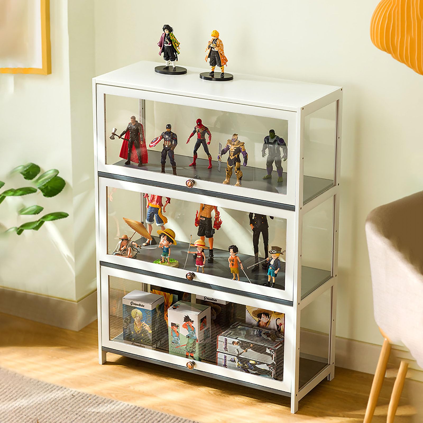 Buy Display Cabinet, Modern Minimalist Flip Door Display Case with ...