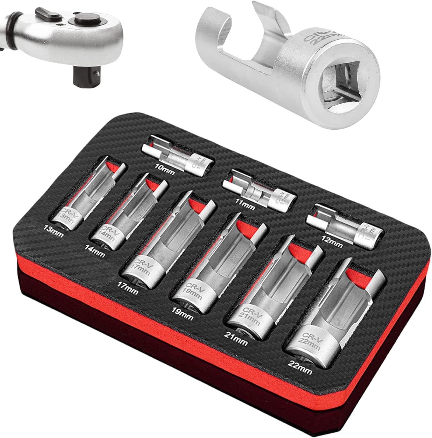Donpidd Flare Nut Socket Set, 9pcs Slotted Set, Lug Nut Socket Set ...