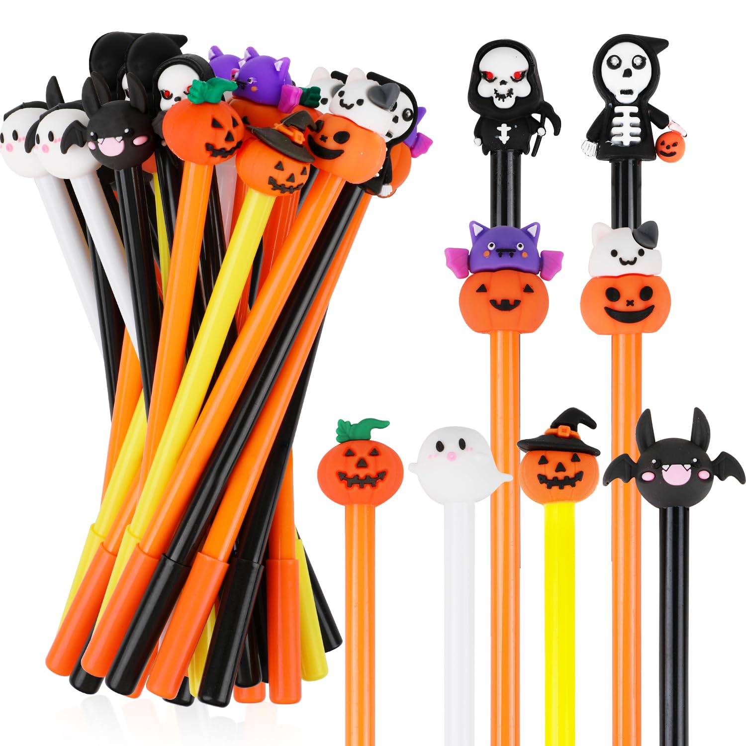 Amazon.com: DIYASY 32 Pcs Halloween Pens, Pumpkin Skull Heads Ghost Bat ...