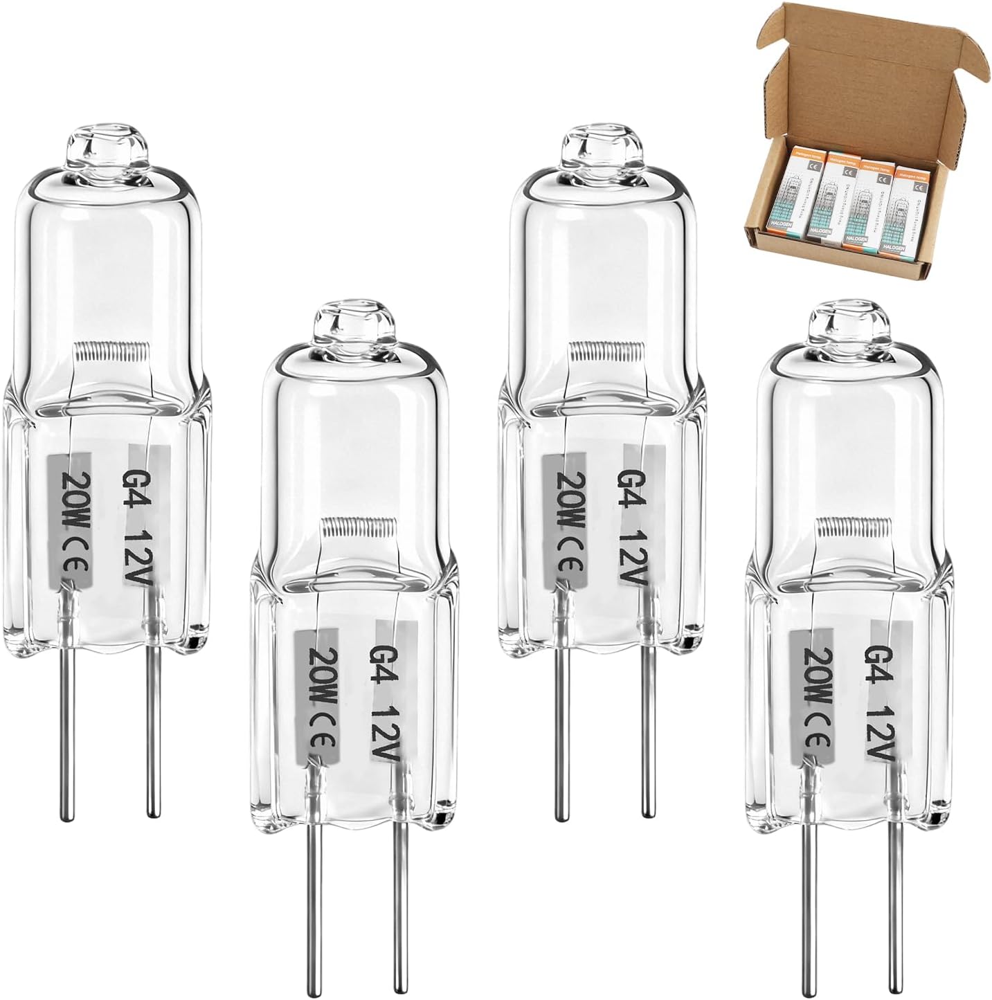 SDRZJX 4PCS 20W 12V G4 2-Pin Base Oven Halogen Light Bulbs Compatible ...