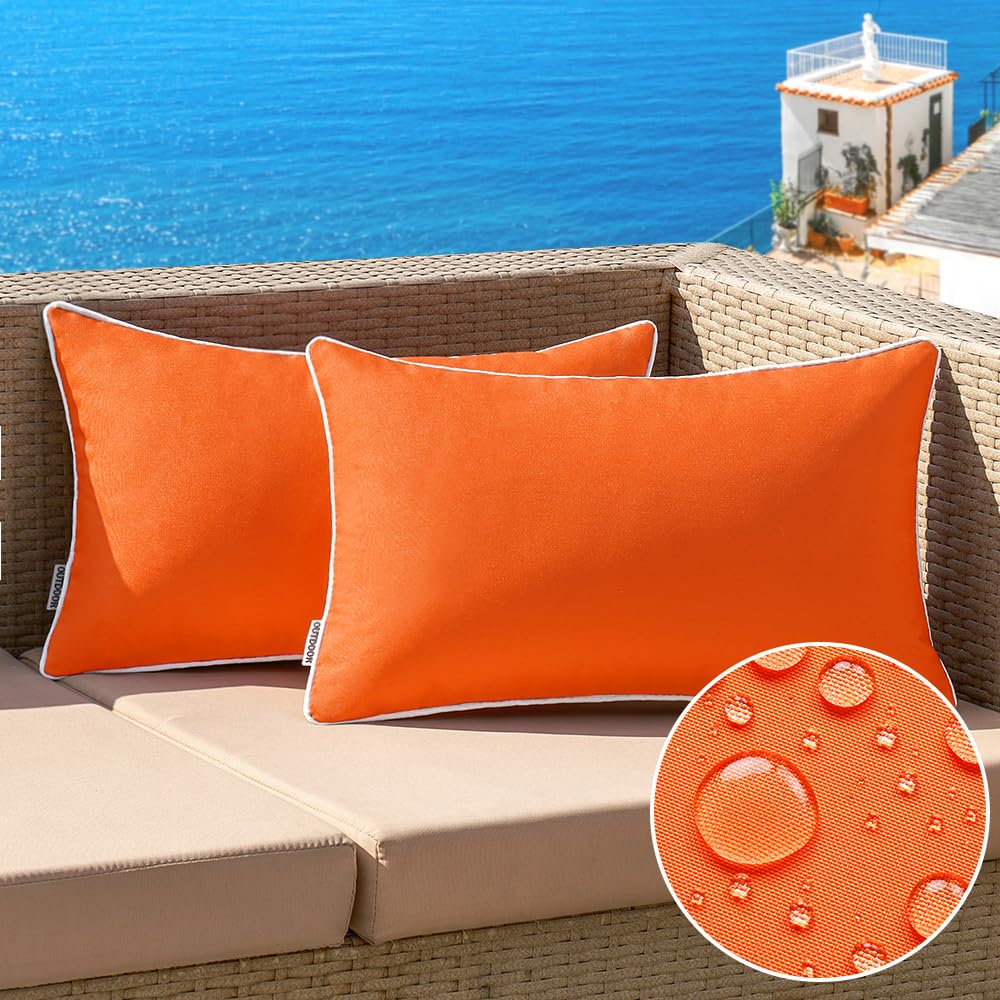 Amazon.com: MIULEE Pack of 2 Outdoor Waterproof Pillow Covers ...