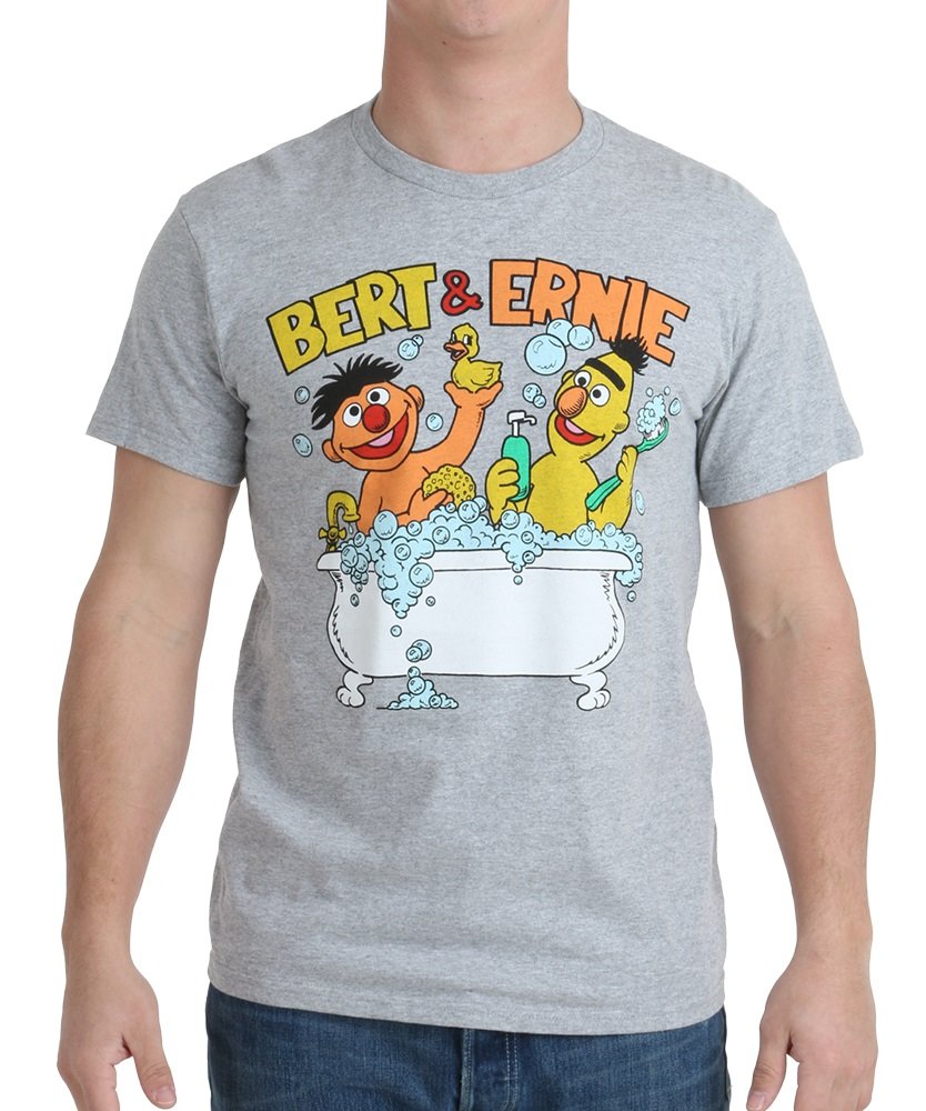 Buy FREEZE Bert and Ernie in Bathtub Adult Tee, Light Gray, Medium at ...