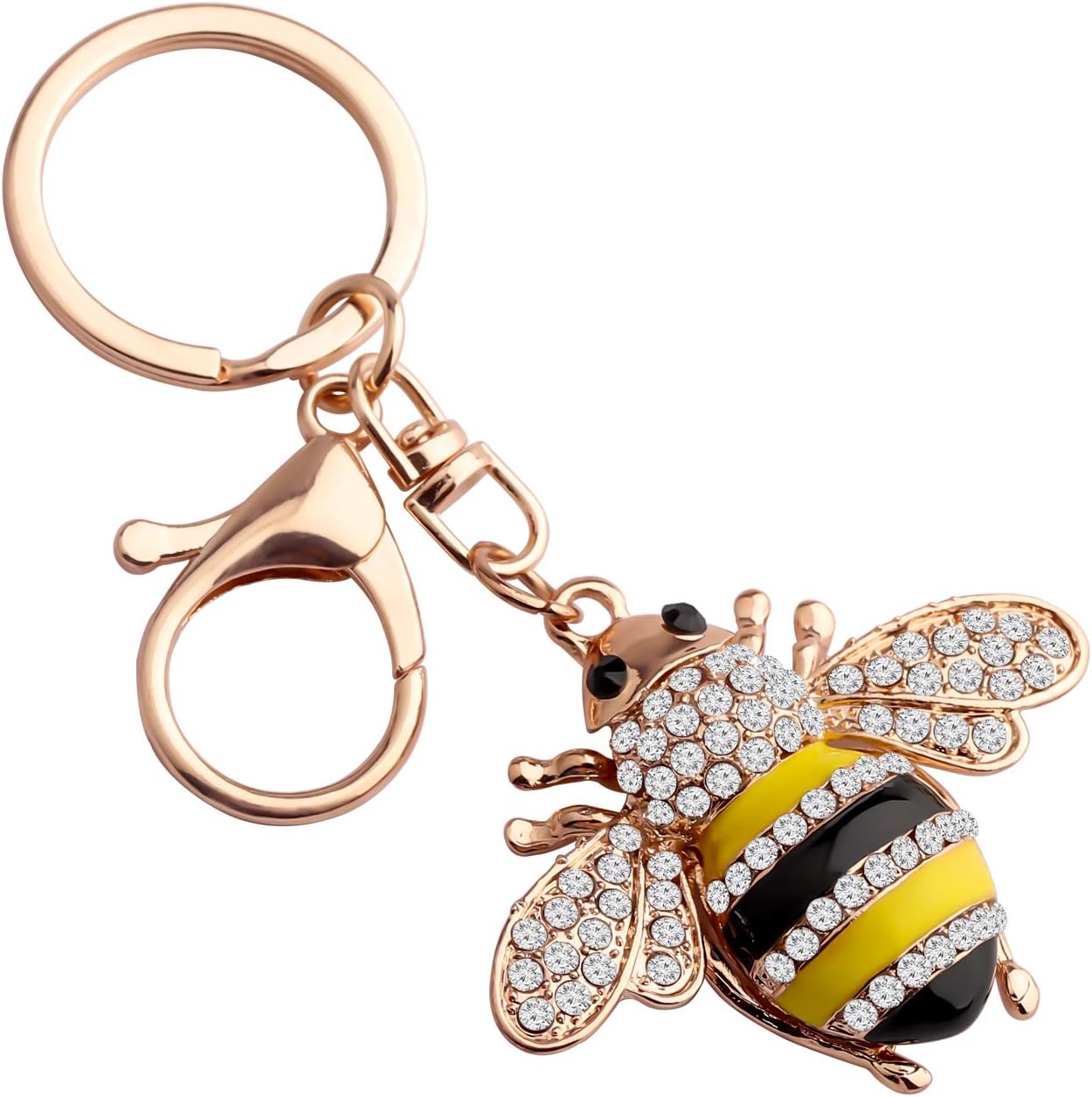 Amazon.com: Honbay 1PCS Rhinestone Little Bee Keychain Bumble Bee ...