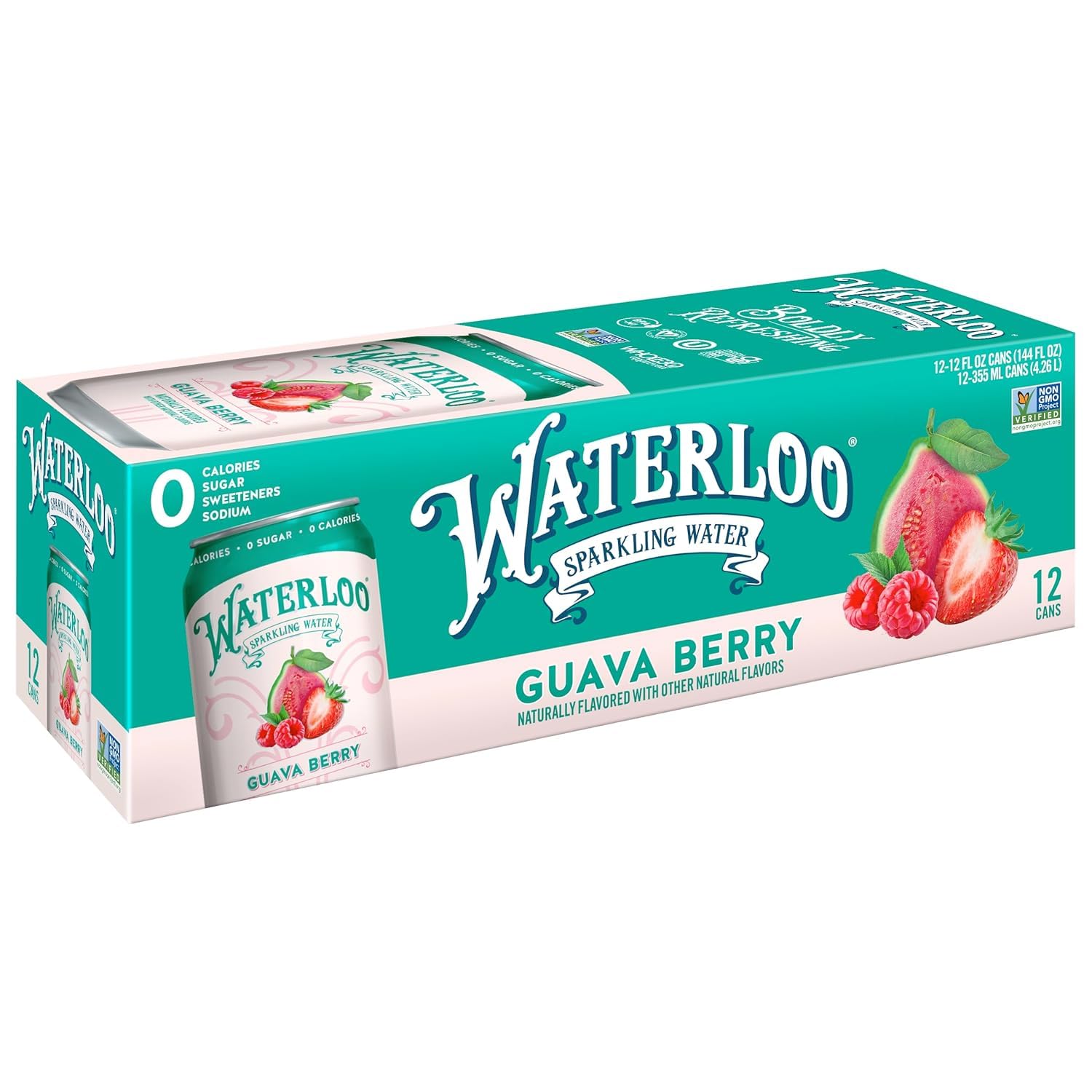 Amazon.com: Waterloo Sparkling Water, Guava Berry Naturally Flavored, 12 Fl Oz Cans (Pack of 12 ...