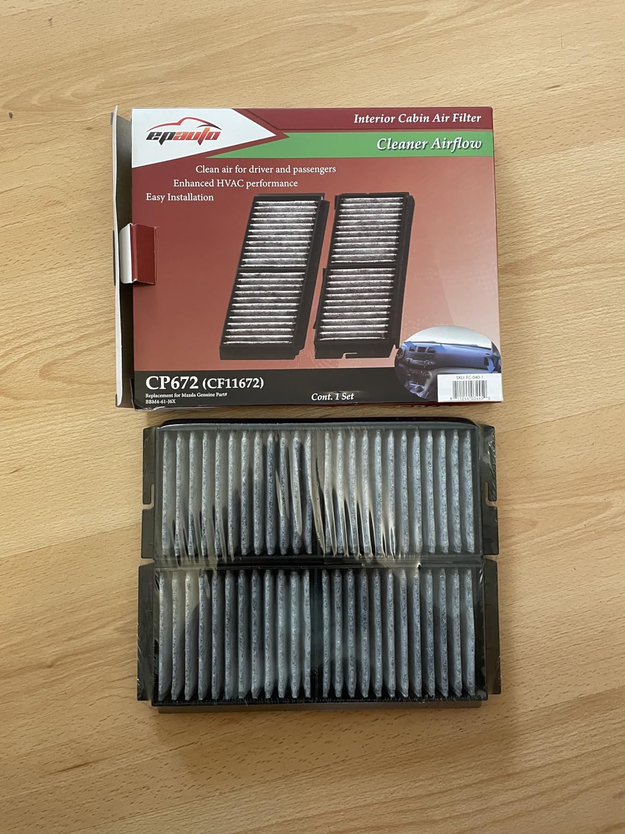 EPAuto CP672 (CF11672) Replacement Cabin Air Filter includes Activated ...