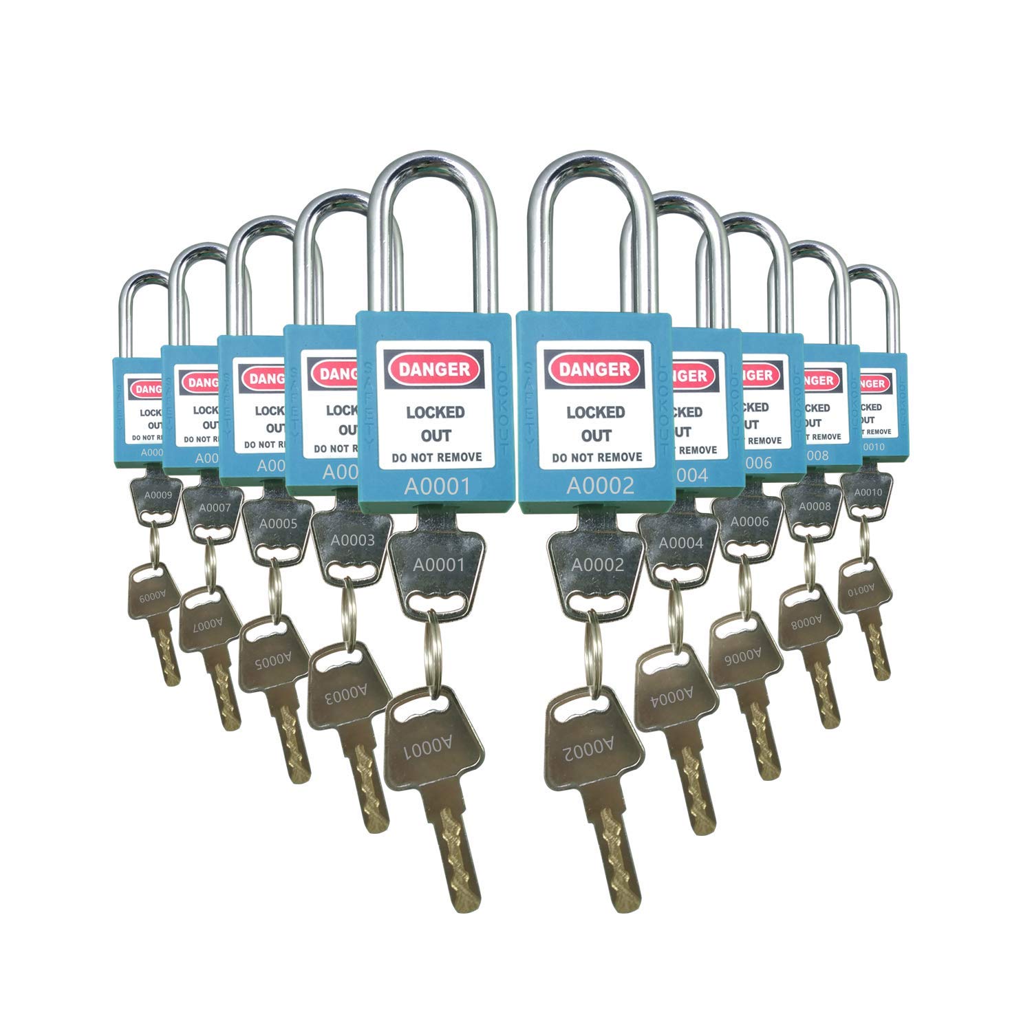 Buy SAFBY 10 Keyed Different Lockout Tagout Lock - Loto Safe Padlocks ...