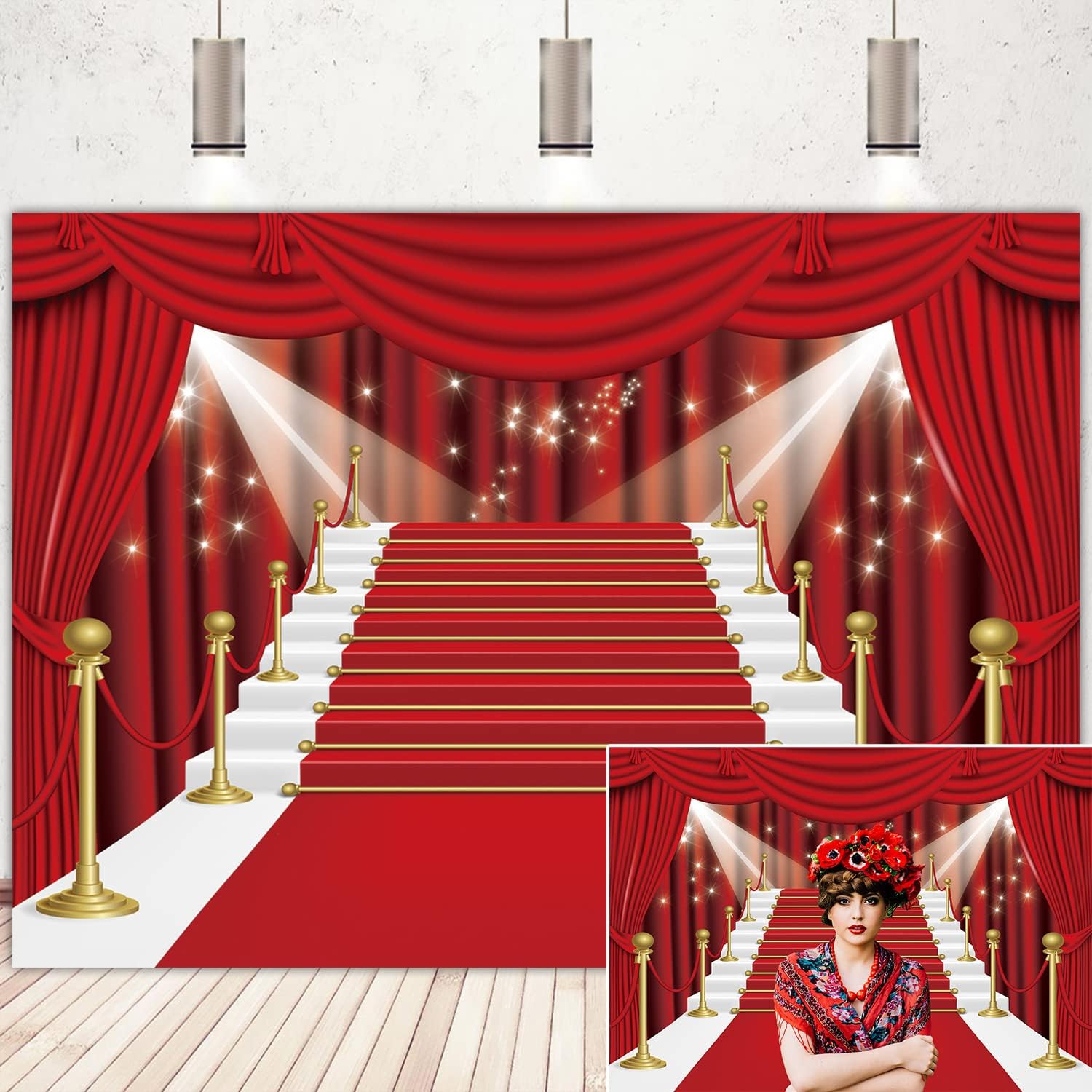 Red Curtain Backdrop Film Stars Red Screen Stage Photo Background Ball ...