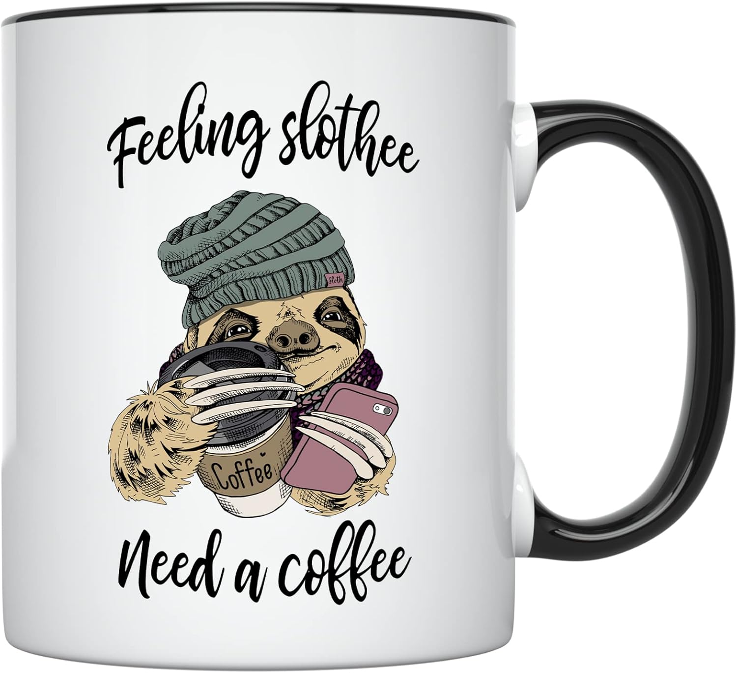 Amazon.com: Apular Feeling Slothee Need a Coffee Mug 11 Ounces Sloth ...
