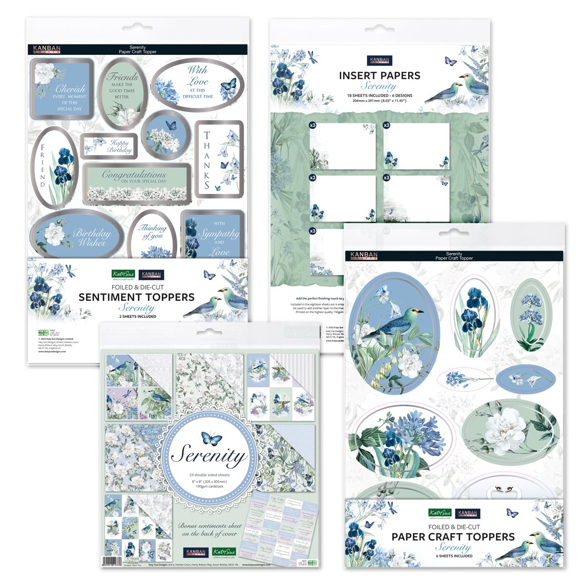 Katy Sue Kanban Crafts Serenity Papercraft Bundle - Contains 24 Sheets ...