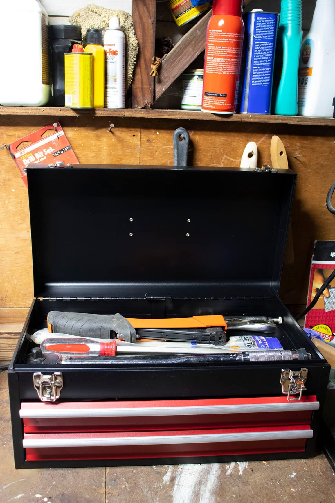 $10/mo - Finance 2 Drawers Portable Steel Tool Box with Metal Latch ...