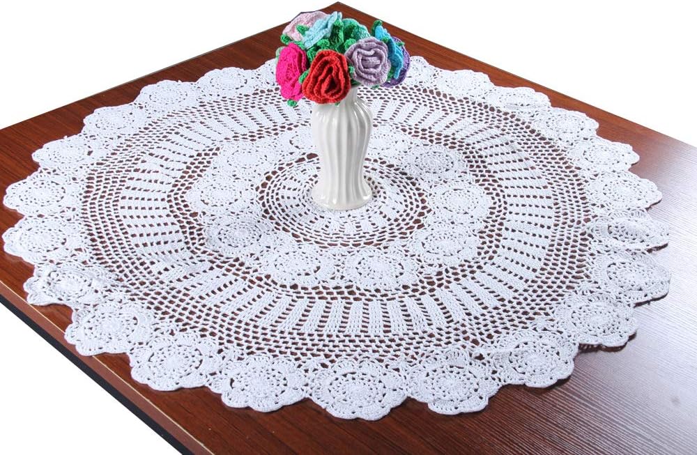 Amazon.com: HOLY HOME Handmade Crochet Doily Multipurpose Cotton Lace ...