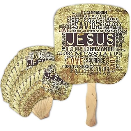 Amazon.com: Sherr 50 Pcs Christian Inspirational Hand Held Fans Church ...