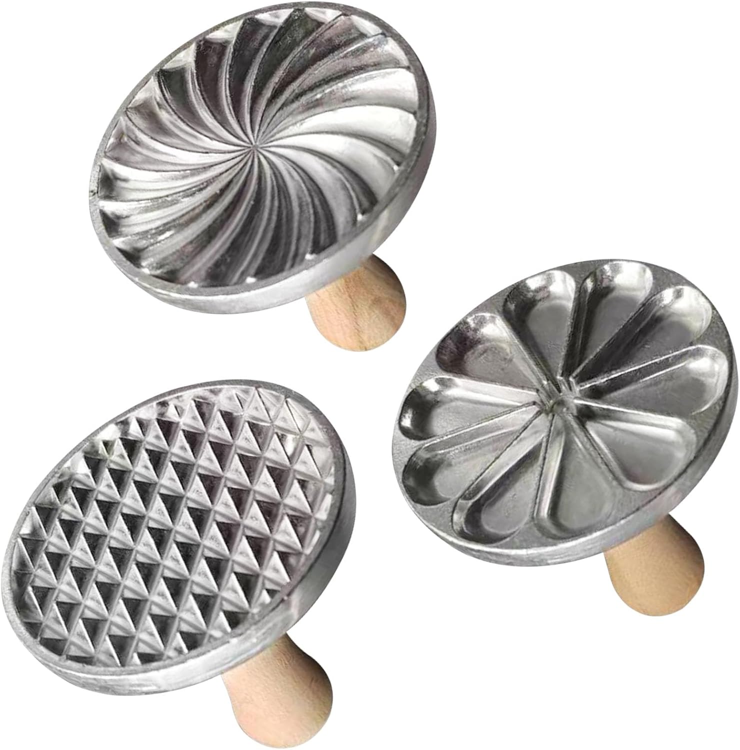Amazon.com: Tostyles Cookie Stamps Set of 3 with Wooden Handle Zinc ...